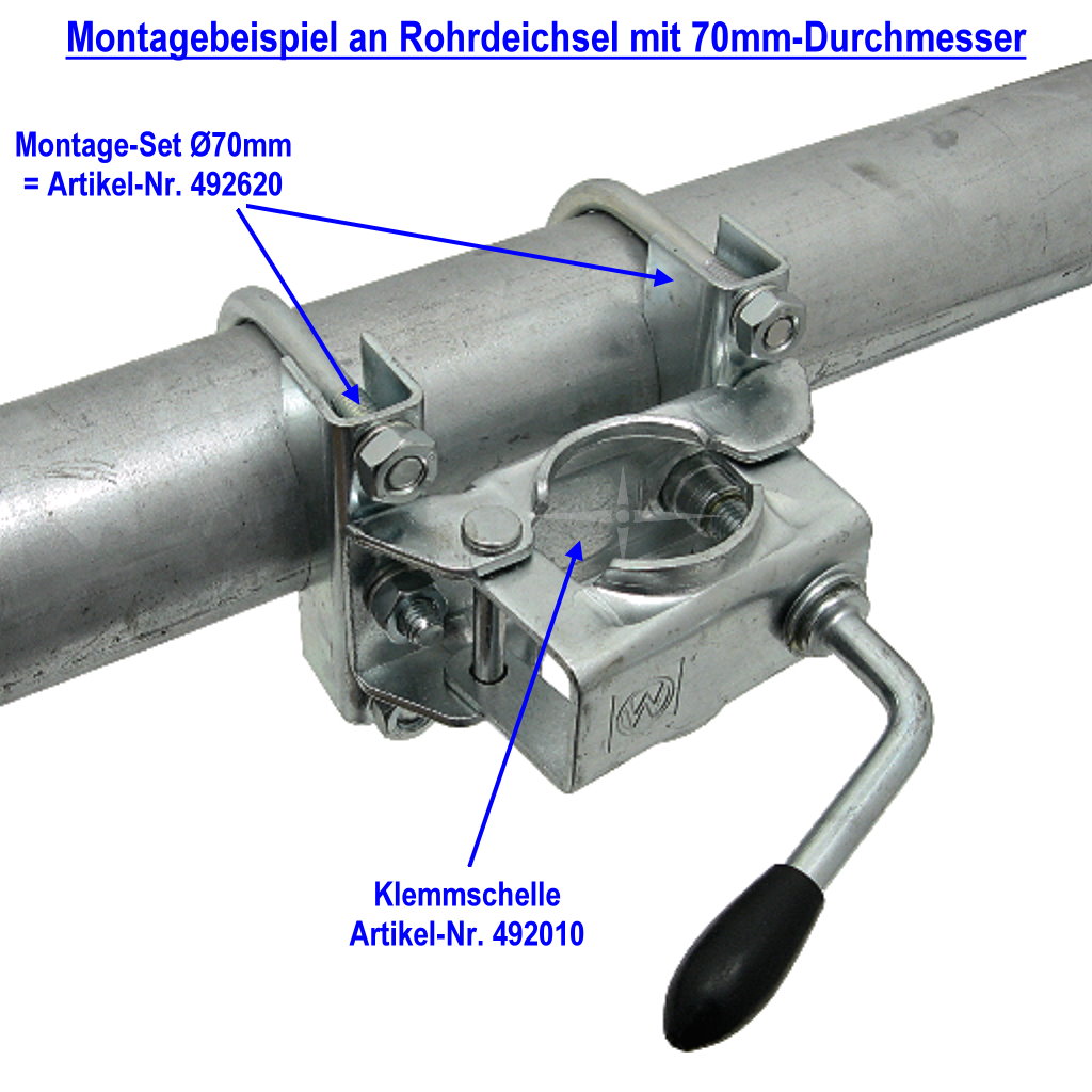 Anhänger24 | Klemmschellen-Montage-Set für Deichselrohr Ø70 mm